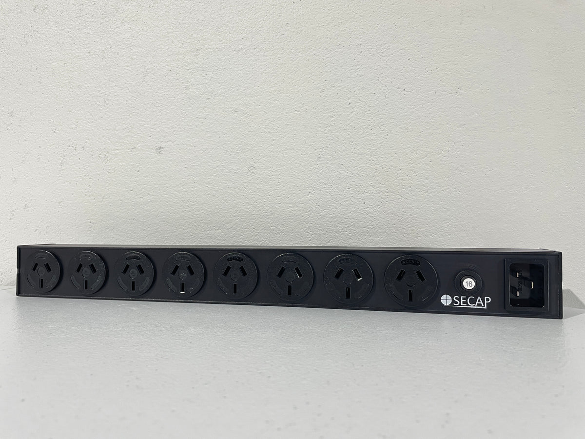 SECAP PDU 8 WAY HVX15-0830-10G-2M (10A GPO plug with C19 connector 2 m ...