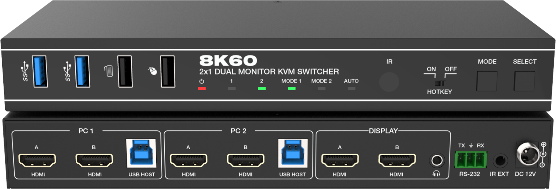 2 Port Dual Monitor 8K60 HDMI KVM Switcher – Local Electronics Tasmania